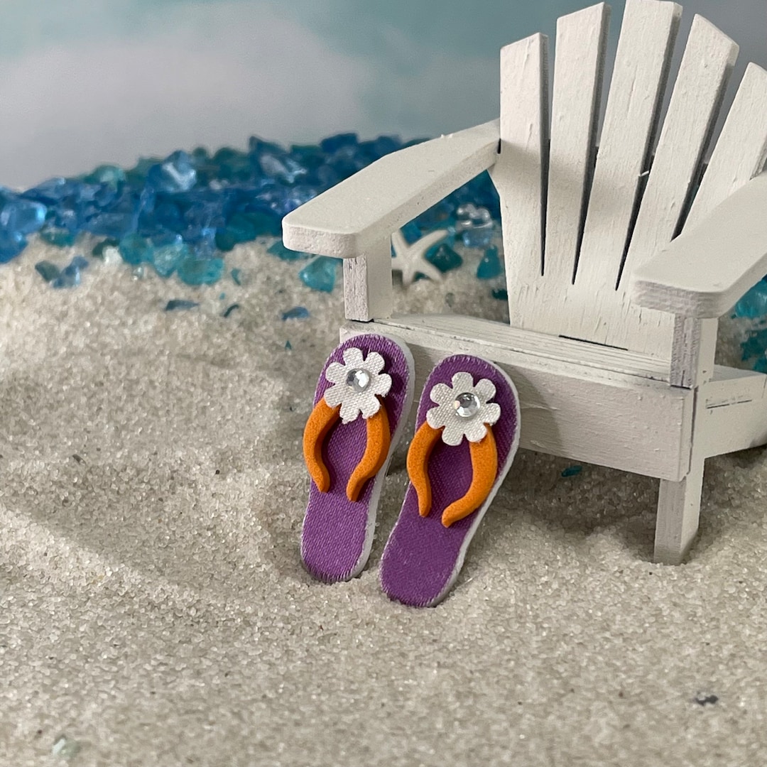 Miniature Flip Flops Purple, Miniature Handcrafted Adirondack Chair ...