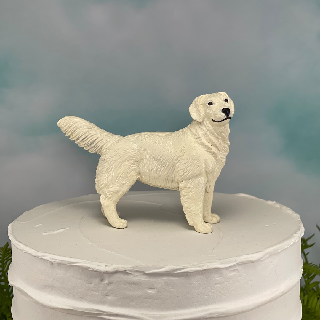 Large Miniature English Cream Golden Retriever Figurine, Dog Figurine ...