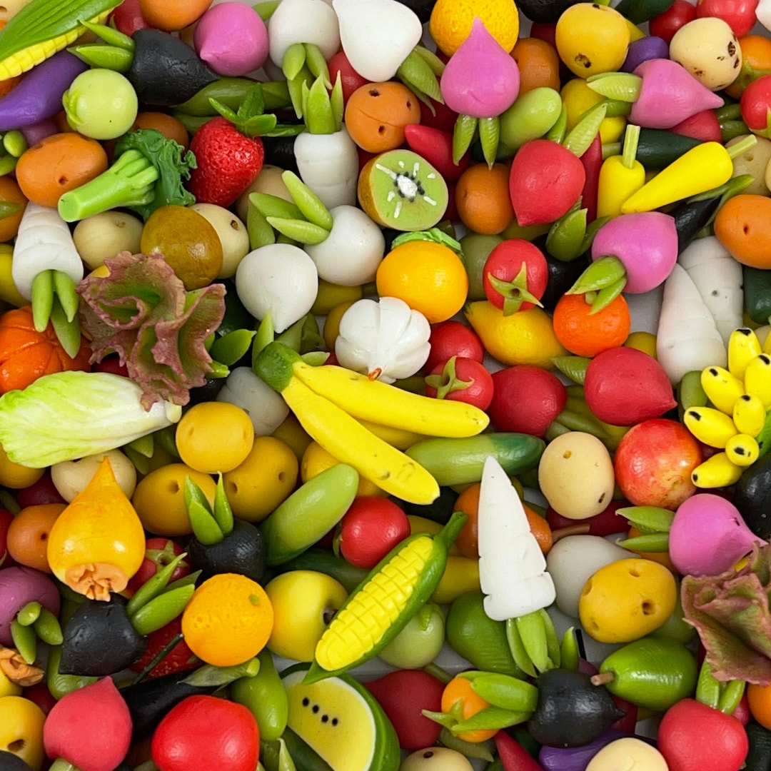 Dollhouse Miniature Fruit Vegetables, Random Mix, Fairy Garden ...