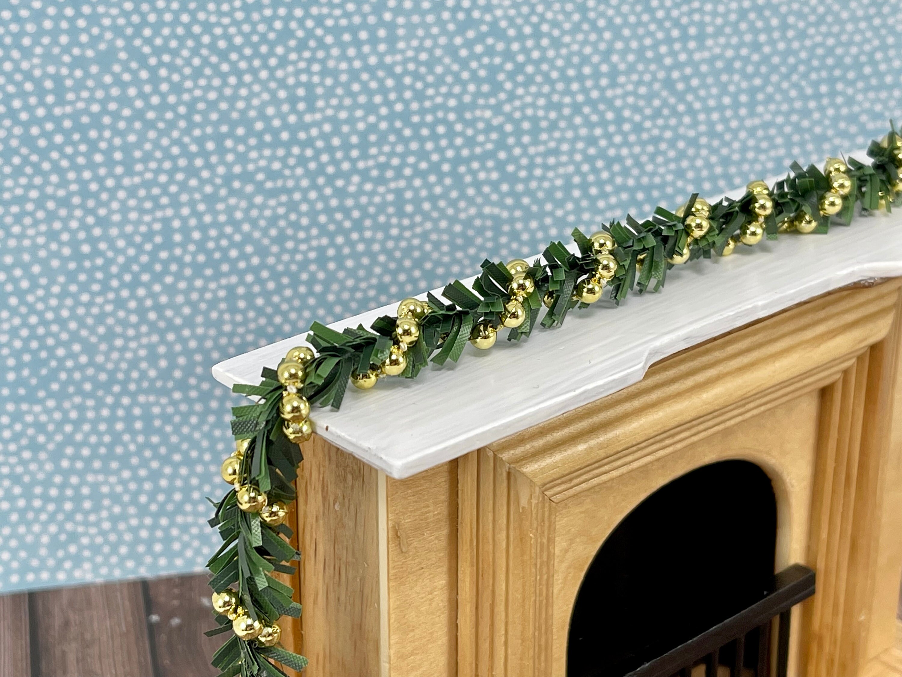 Miniature Christmas Garland Artificial Pine Wired Roping With | Etsy