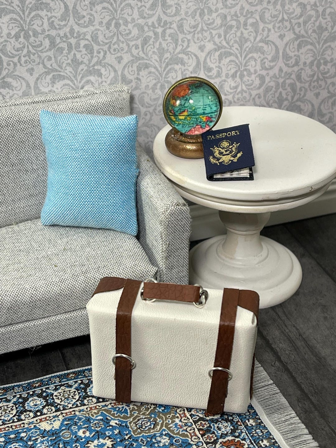 Miniature Globe Travel Adventure Dollhouse Accessories, Passport ...