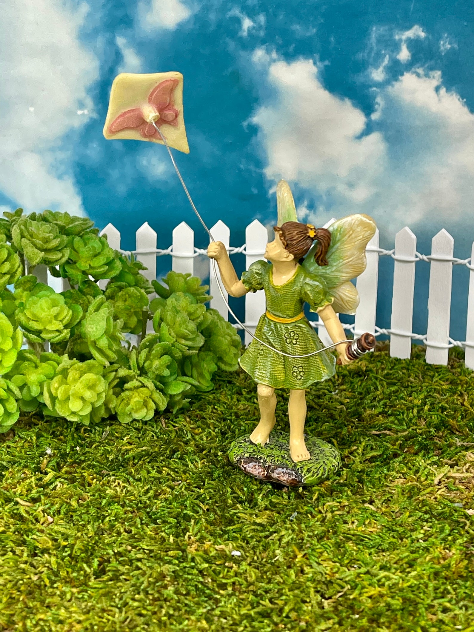 Fairy Flying Kite, Miniature Kite, Figurine, Fairy Garden Accessories ...