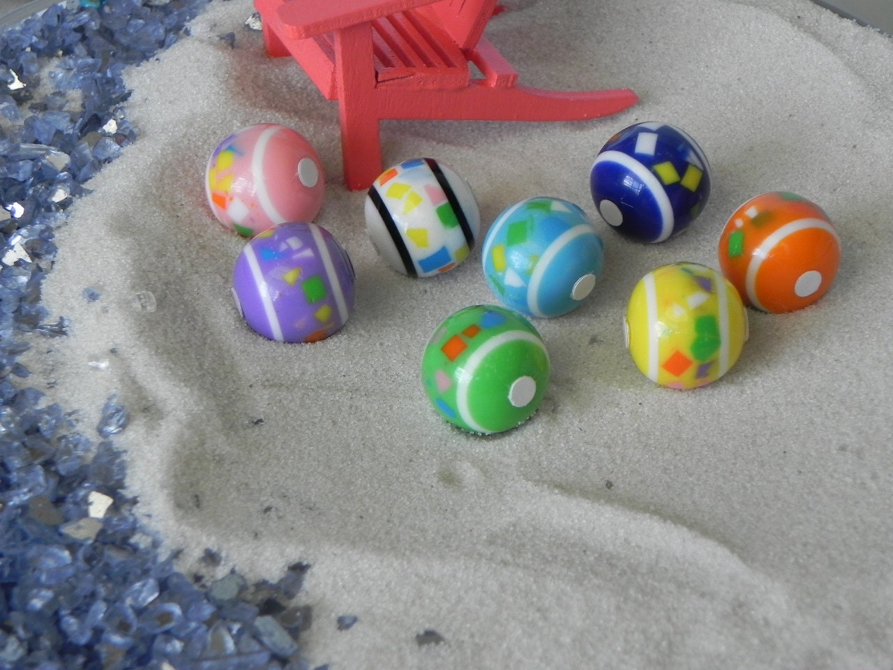 Miniature Beach Ball ONE, Mini Coastal Garden Accessories, Fairy Garden ...
