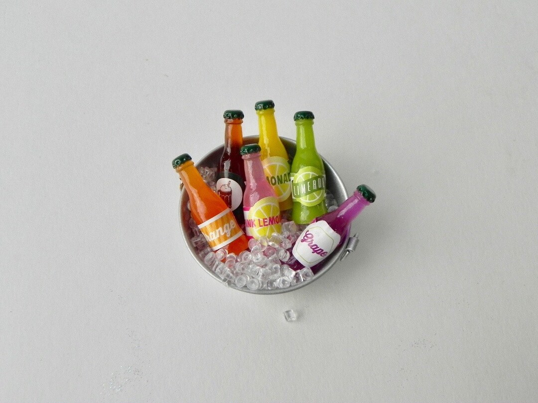 Miniature Tub With Faux Ice Cubes, Mini Bottles, Fairy Garden ...