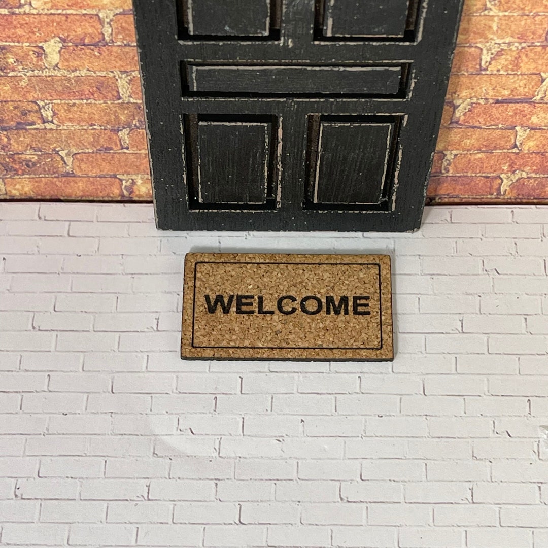 Dollhouse Miniature Welcome Mat Rug, Doormat, Dollhouse Miniatures ...