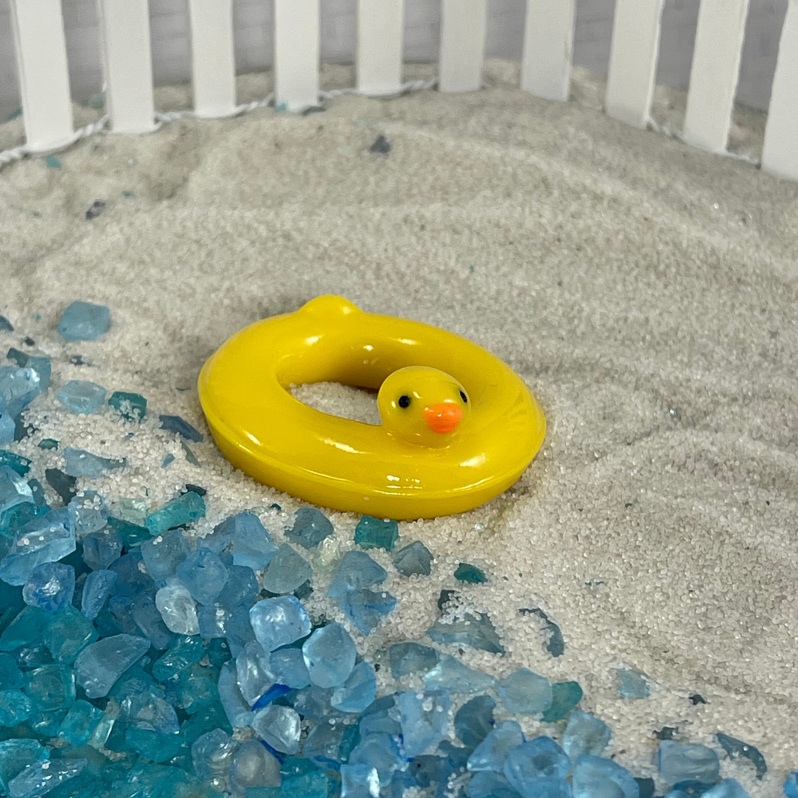 Miniature Float, Duck Floatie, Doll Accessory, Fairy Garden, Beach ...