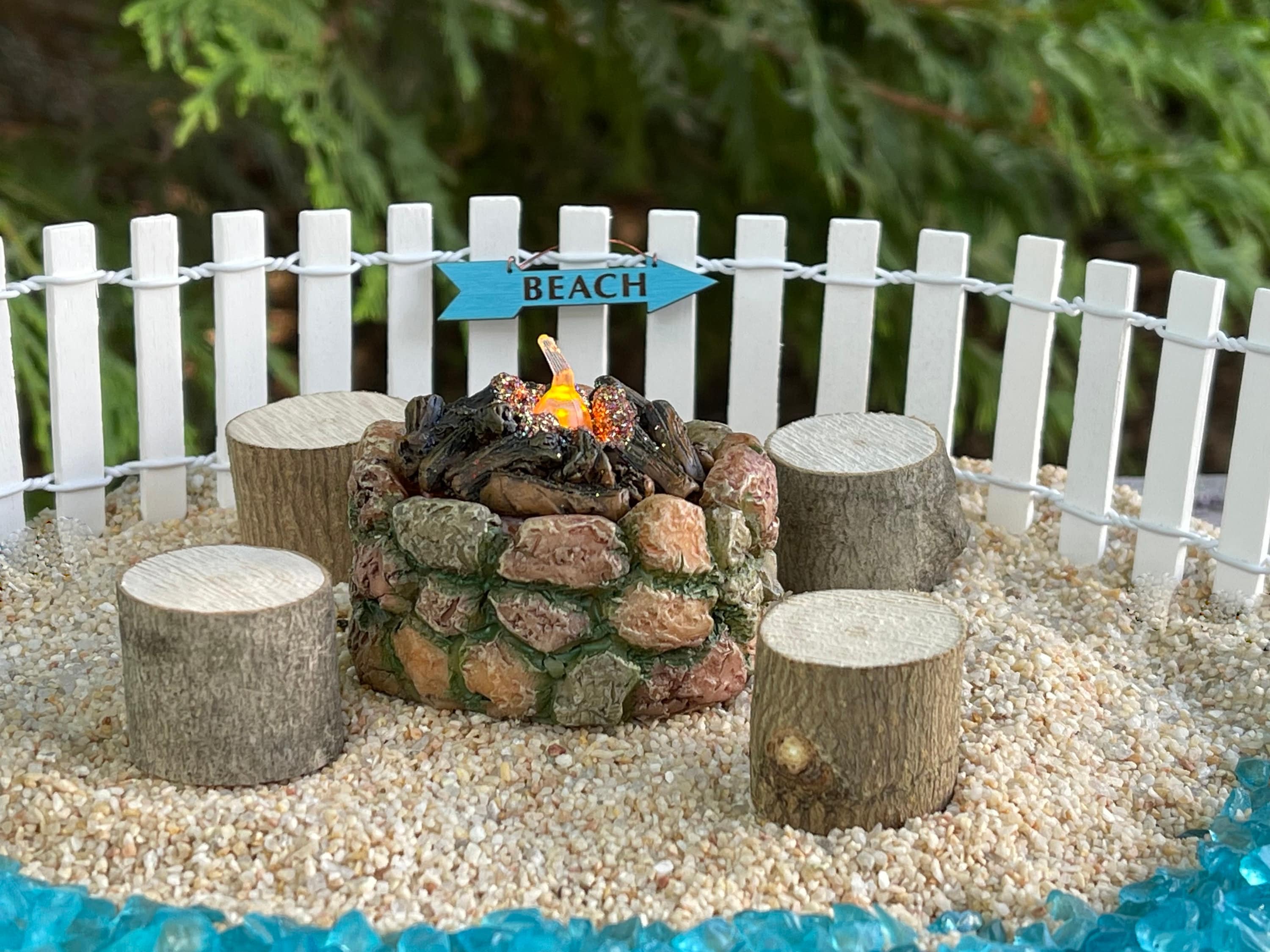 Fairy Garden Fire Pit miniature firepit LED battery operated | Etsy