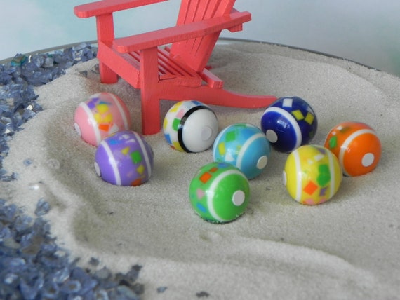 Miniature Beach Ball ONE Mini Coastal Garden Accessories - Etsy