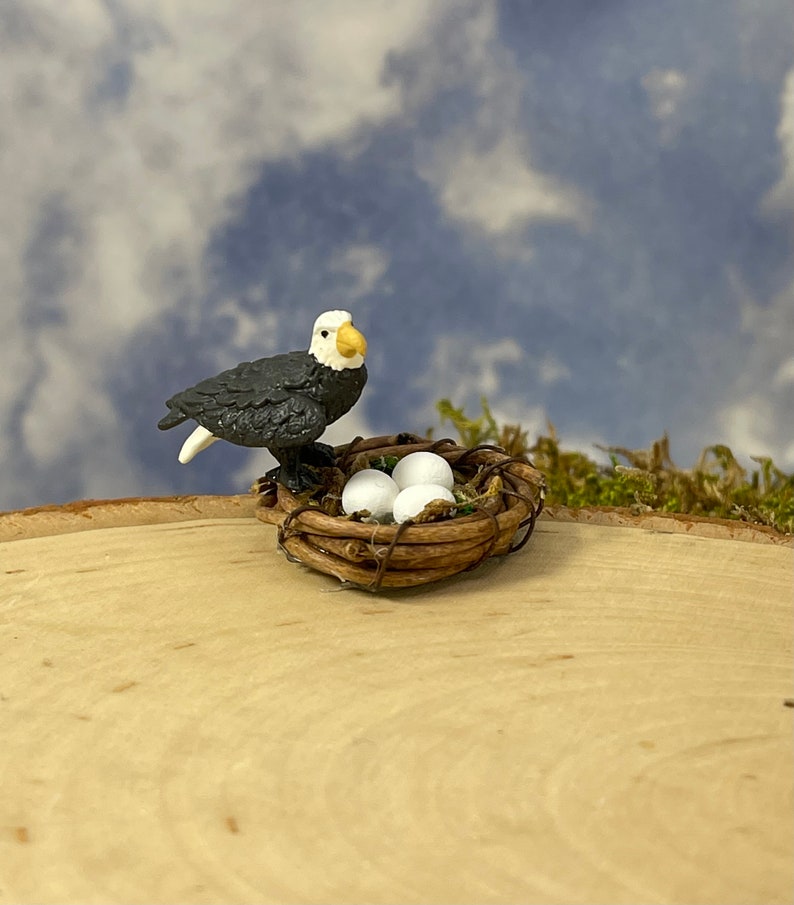 Miniature Bald Eagle, Mini Eagle, Miniature Nest, Fairy Garden ...