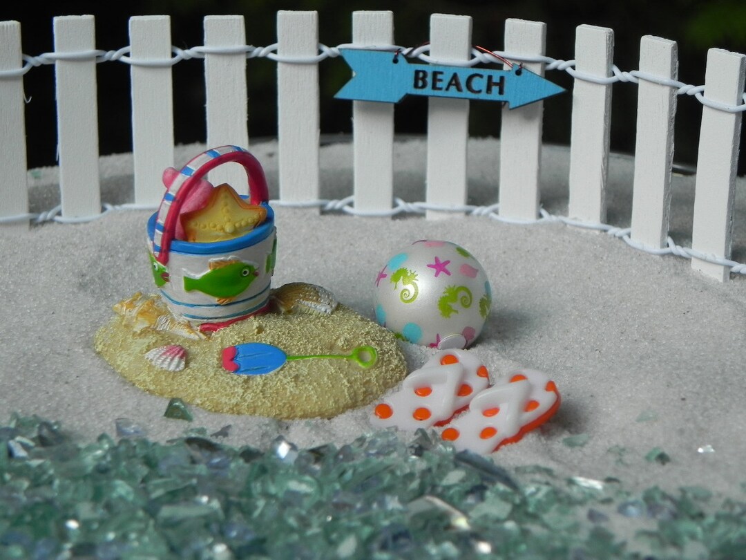 Fairy Garden Accessories, Miniature Beach Bucket Pail, Miniature Flip ...