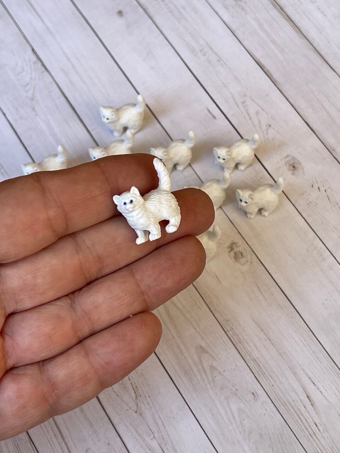 Miniature White Cat, Micro Minis, Tiny Cat, Terrarium Supplies, Small ...