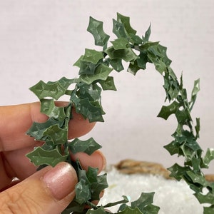 Miniature Artificial Holly Leaf Garland Roping, Mini Floral Supplies ...