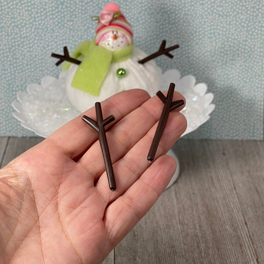 Miniature Snowman Twig Arms, Plastic Snowmen Twig Arms, Christmas Craft ...