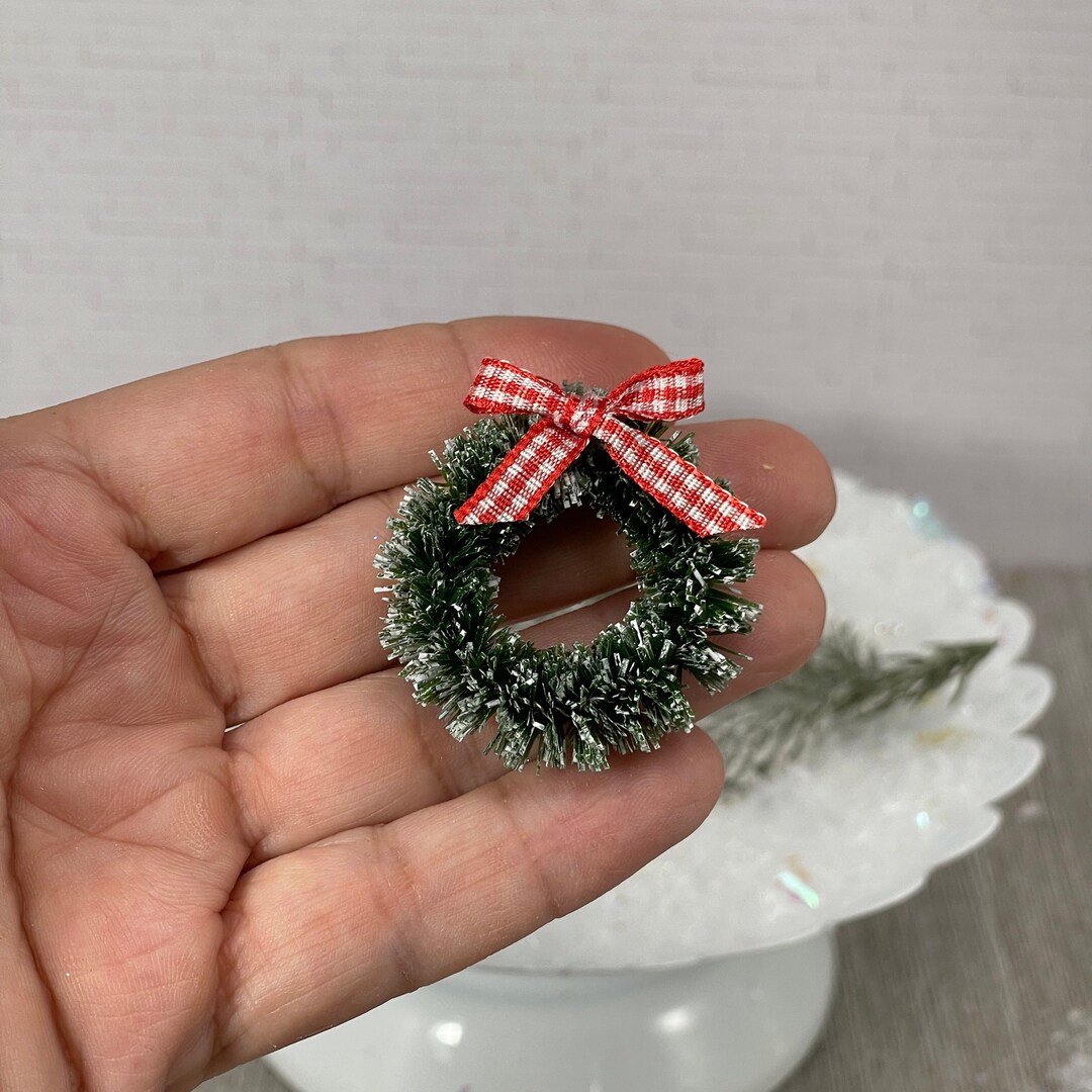 Miniature Christmas Wreath, Sisal Wreath, Dollhouse Minis, Christmas ...