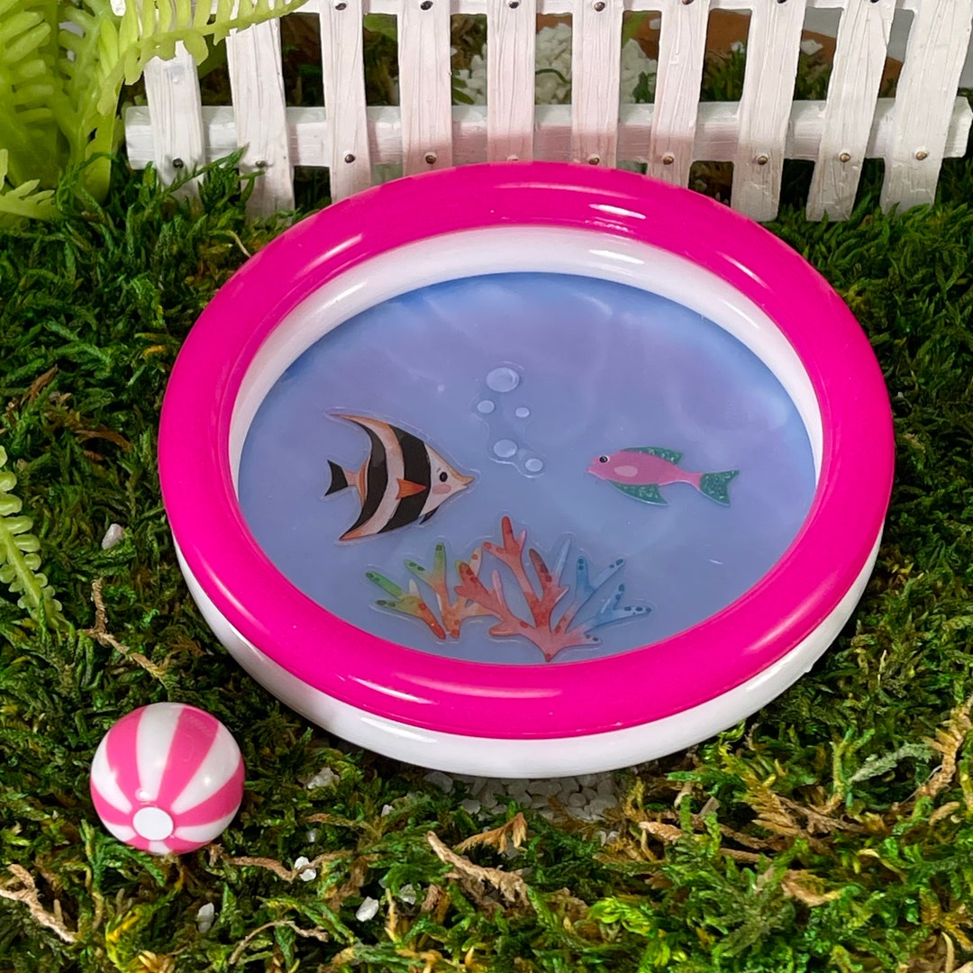 ONE Dollhouse Miniature Kiddie Pool, Miniature Beach Ball, Fairy Garden ...