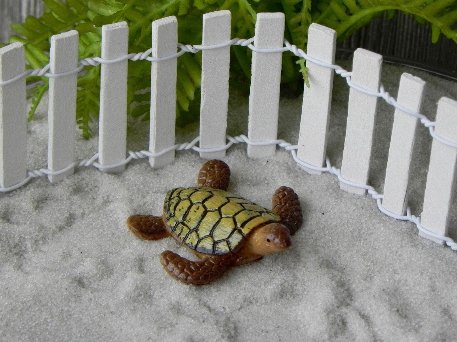 Miniature Sea Turtle, Miniature Beach Garden Accessory, Coastal ...