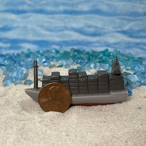 Miniature Cargo Ship, Plastic Model, Cupcake Cake Topper, Figure, Fairy ...
