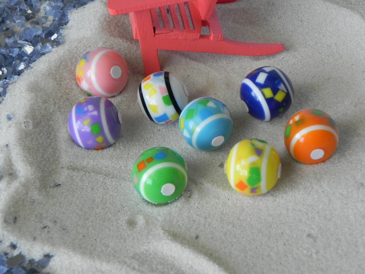 Miniature Beach Ball ONE, Mini Coastal Garden Accessories, Fairy Garden ...