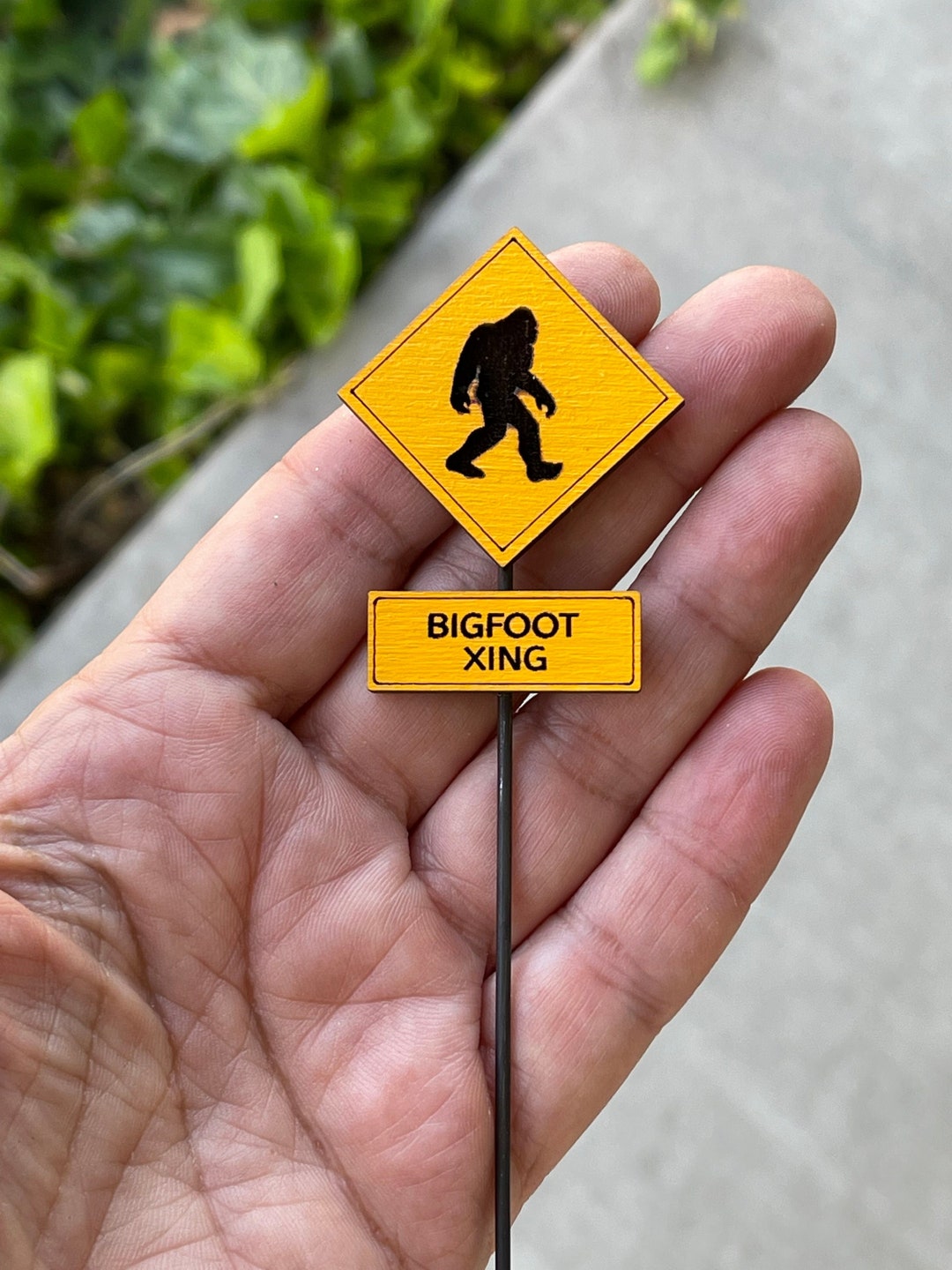 Miniature Bigfoot Sign, Bigfoot XING Sign, Fairy Garden Accessory ...