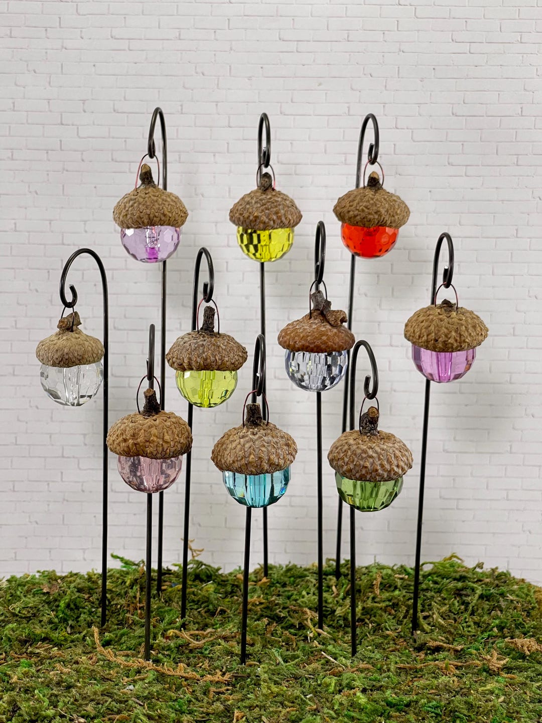 One Fairy Garden Lantern, Real Acorn Cap Handcrafted Lantern ...