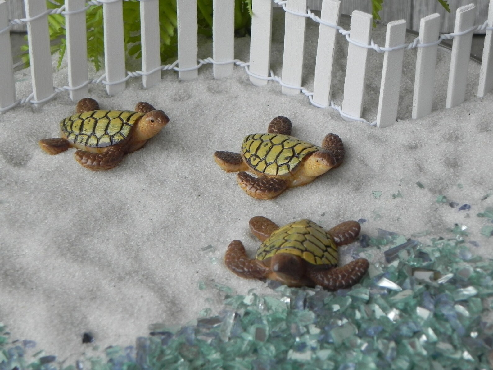 Miniature Sea Turtle, Miniature Beach Garden Accessory, Coastal ...