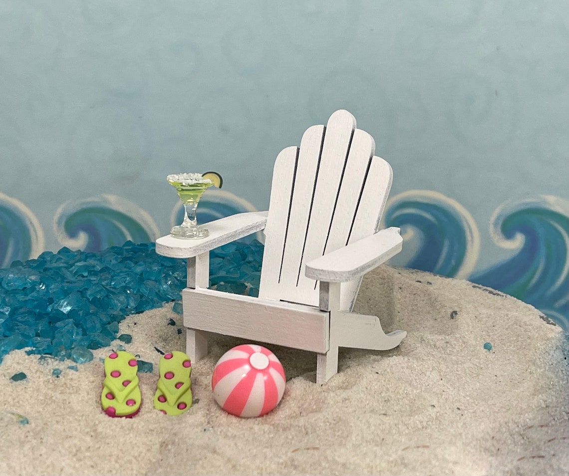 Miniature Adirondack Chair, 2 Chairs Fit on 6" Cake Top, Miniature Flip ...