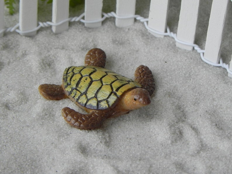 Miniature Sea Turtle, Miniature Beach Garden Accessory, Coastal ...