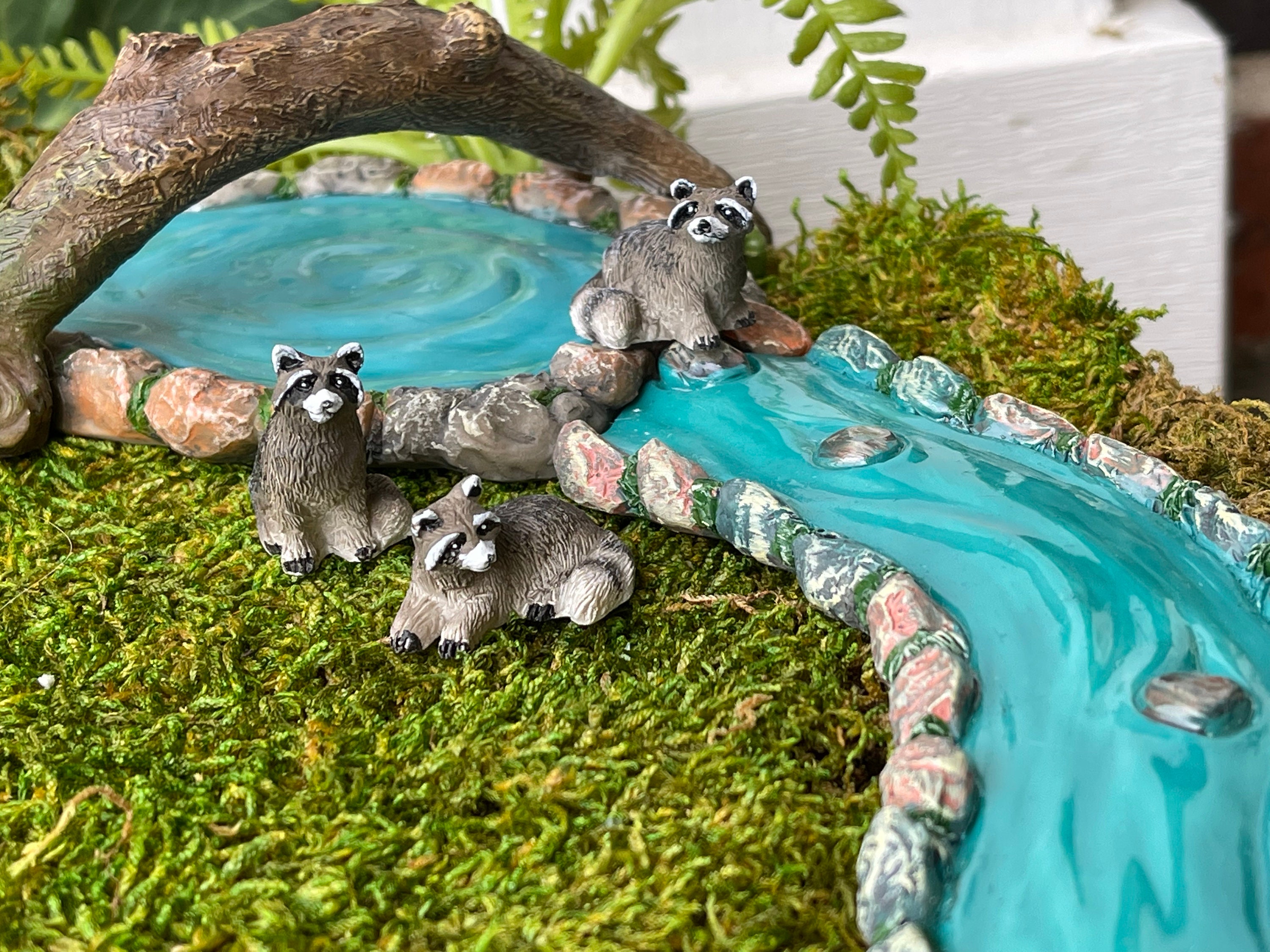 Miniature Raccoons SET of 3 miniature raccoon fairy garden | Etsy