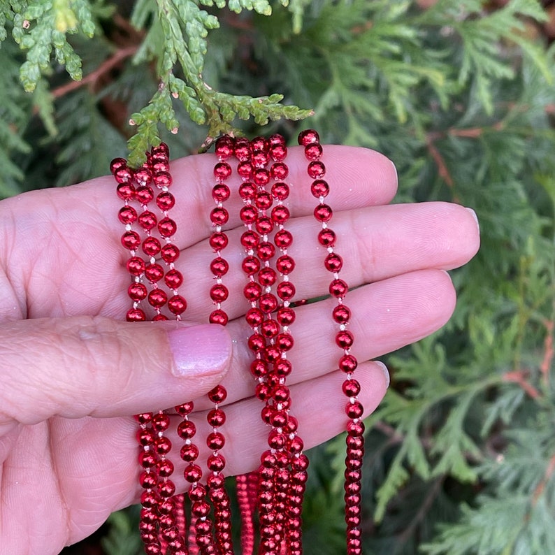 Miniature Metalic Bead Garland, Asst Colors, Craft Supply Plastic Beads ...