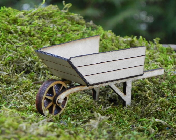 Fairy Garden Wheelbarrow - Miniature Handmade Wooden Natural - Etsy