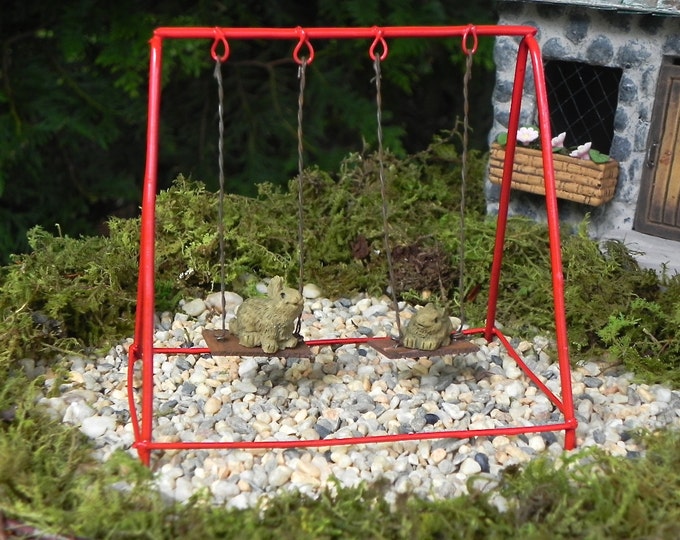 Miniature Swing Set, Fairy Garden Accessories, Mini Swing, Outdoor ...