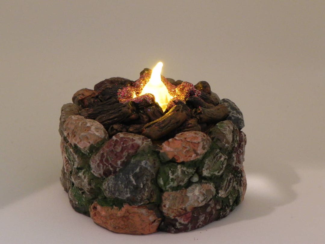 Fairy Garden Fire Pit, LED Battery Operated Light Up, Miniature Garden ...