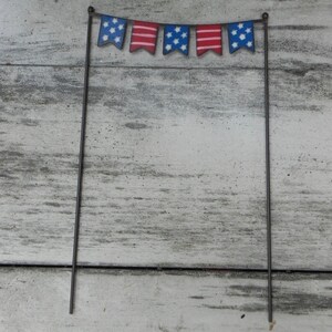 Miniature Fairy Garden Flags, Patriotic, July 4, Red White Blue Flags ...