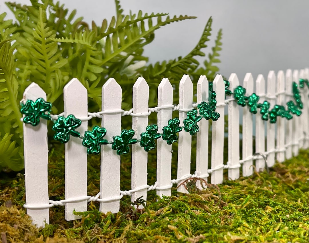 Miniature Shamrock Garland, Miniature White Picket Fence, St. Patrick's ...
