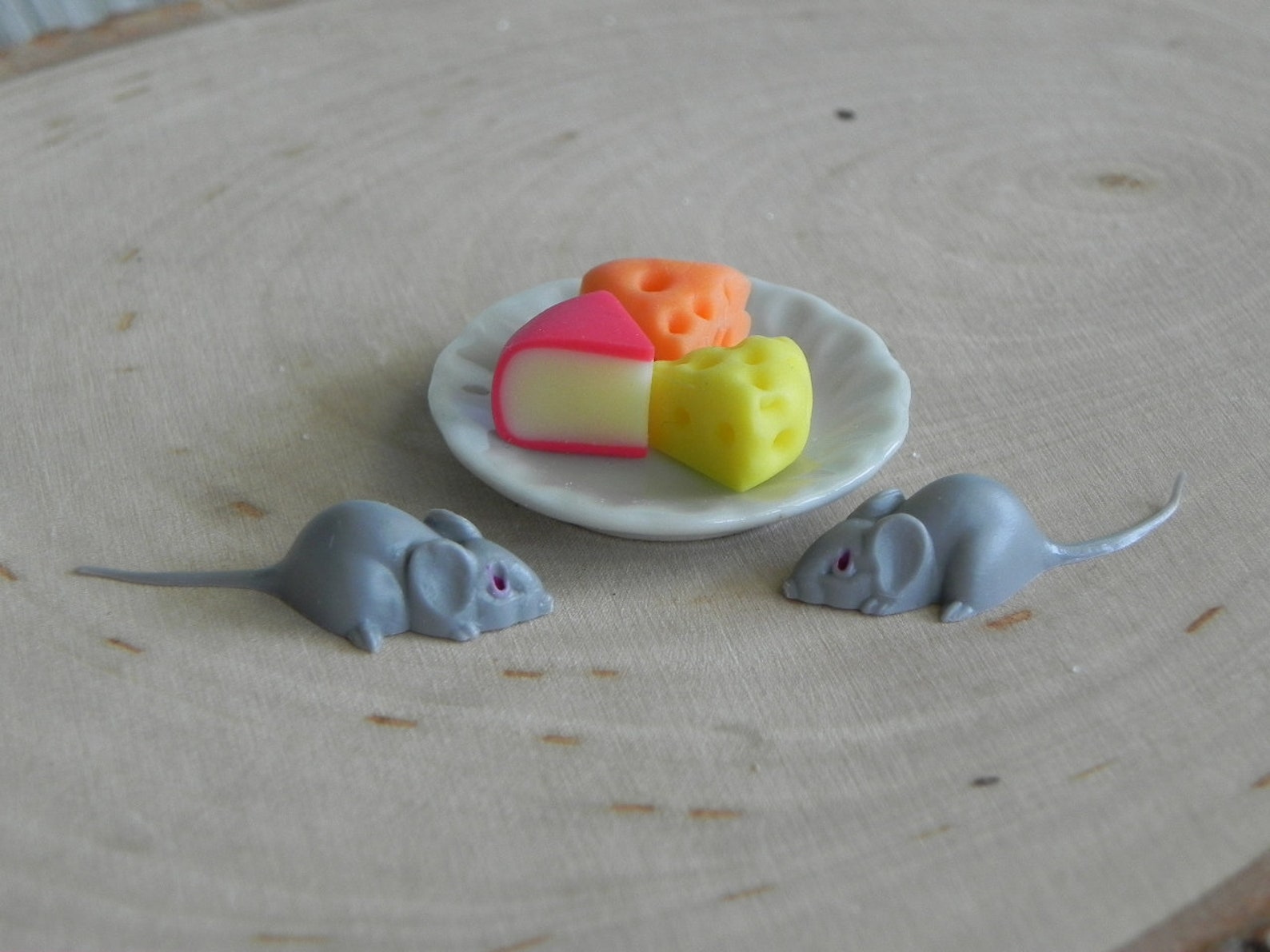 Miniature Mice Mouse, Miniature Cheese Swiss Cheddar, Miniature Ceramic ...
