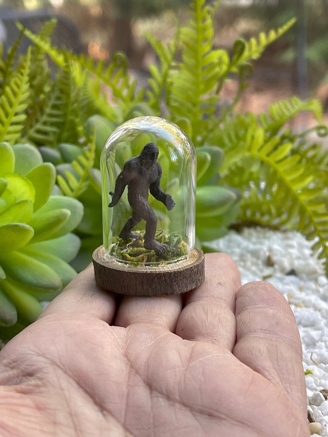 Micro Miniature Bigfoot Under Glass Dome Cloche, Bigfoot Under Glass ...
