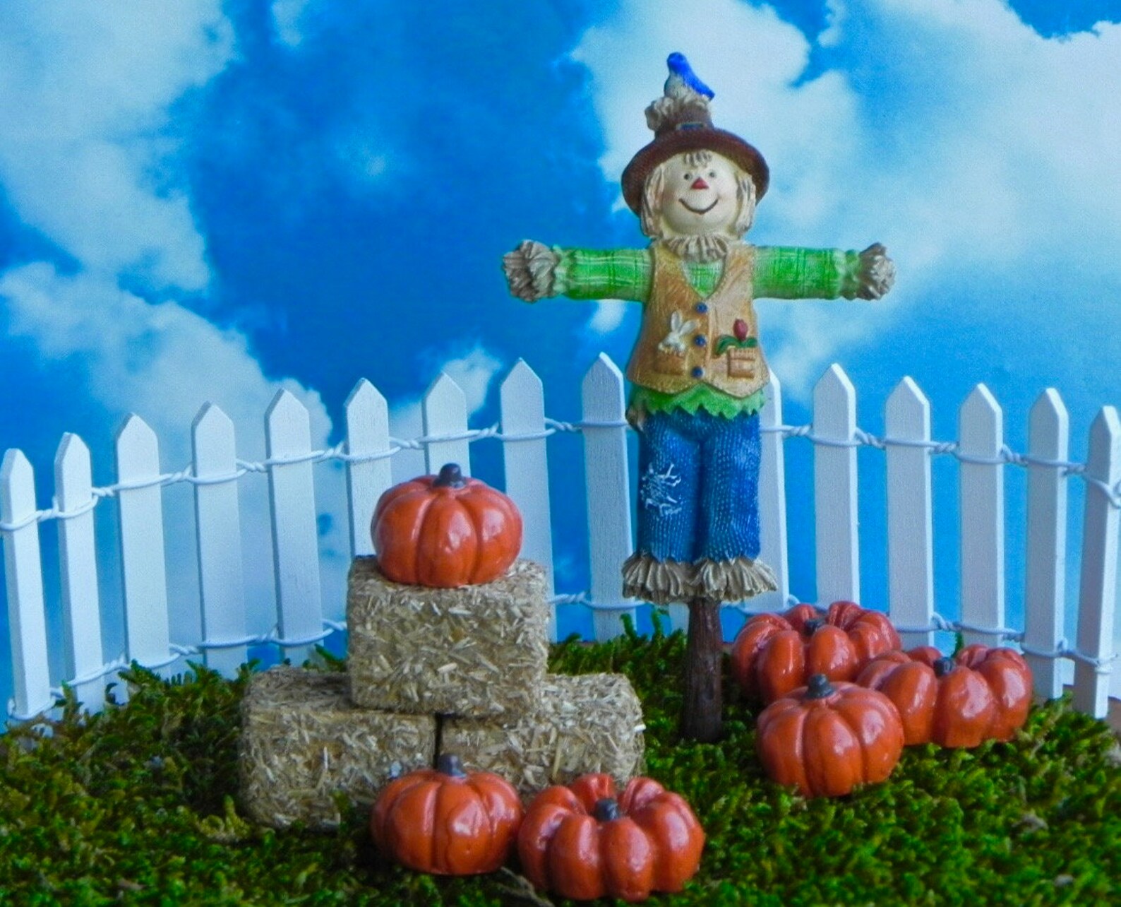 Miniature Scarecrow Fairy Garden, Fairy Garden Accessories, Fall ...