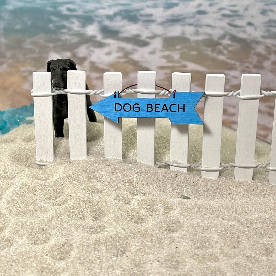 Miniature Dog Beach Sign, Coastal Fairy Garden Accessories, Sign for ...