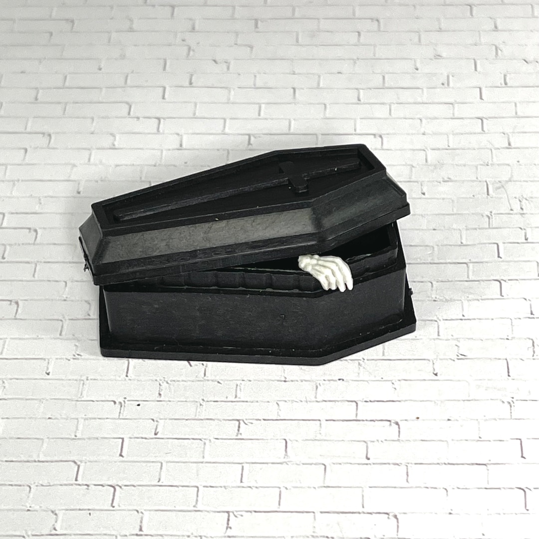 Miniature Coffin Skeleton Hand, Dollhouse Miniatures, Fairy Garden ...