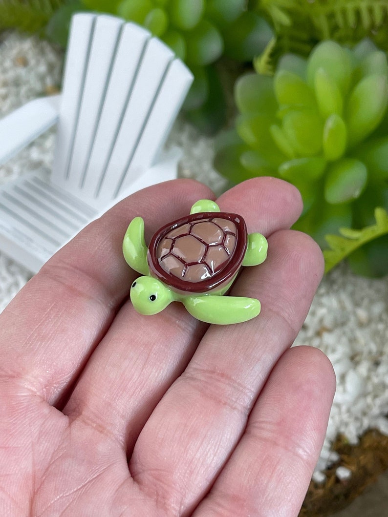 Miniature Sea Turtle, Miniature Beach Garden Accessory, Coastal ...