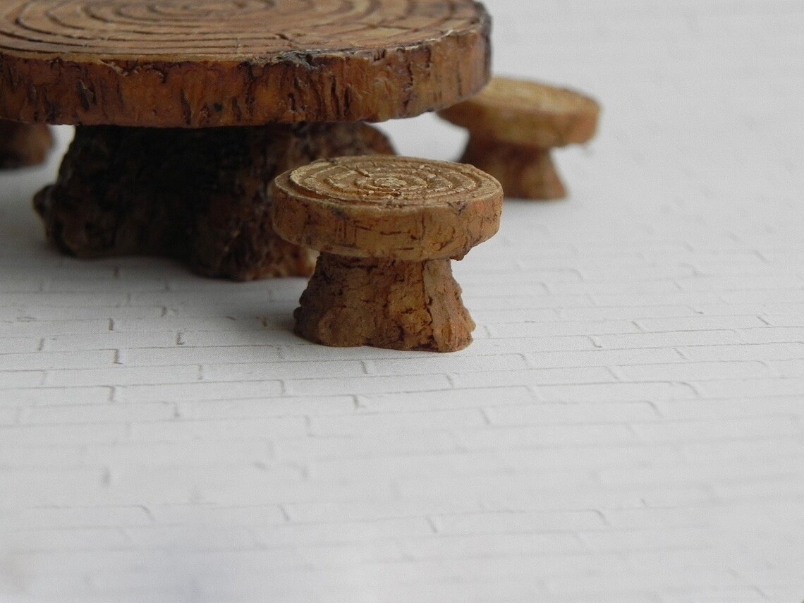 Fairy Garden Table Stools Set Miniature Woodland Table and | Etsy