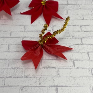 Miniature Bow, Red Faux Velvet Bow for Miniature Fence or Wreath, Craft ...