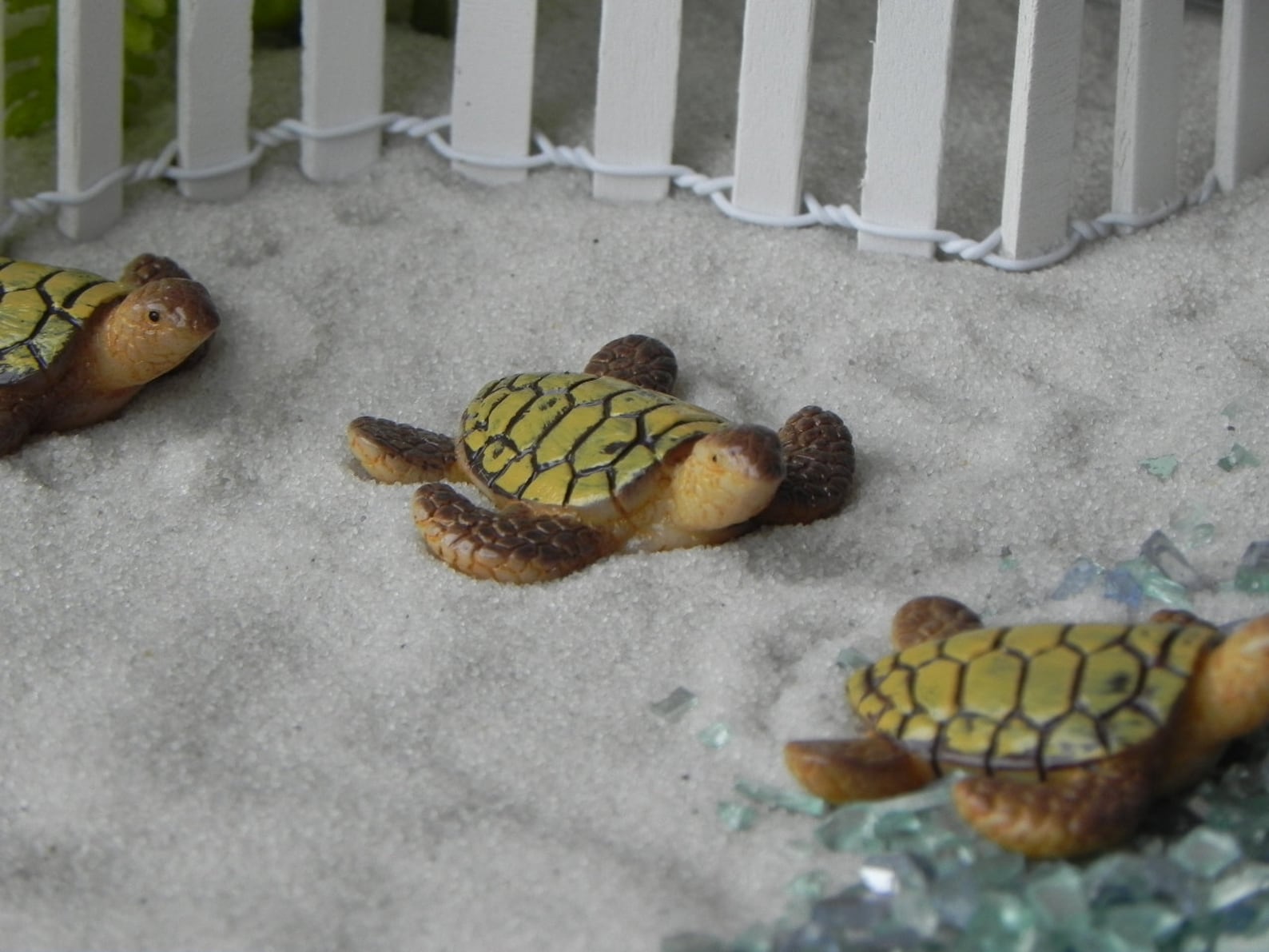 Miniature Sea Turtle, Miniature Beach Garden Accessory, Coastal ...