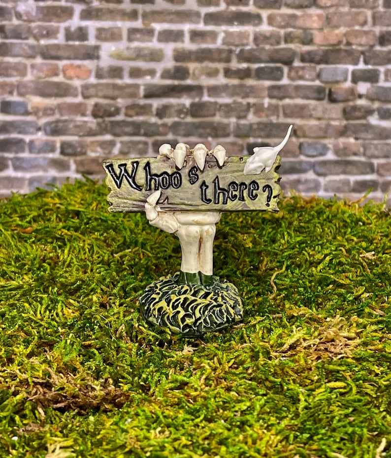 Miniature Skeleton Hand Figurine Mini Halloween Sign - Etsy