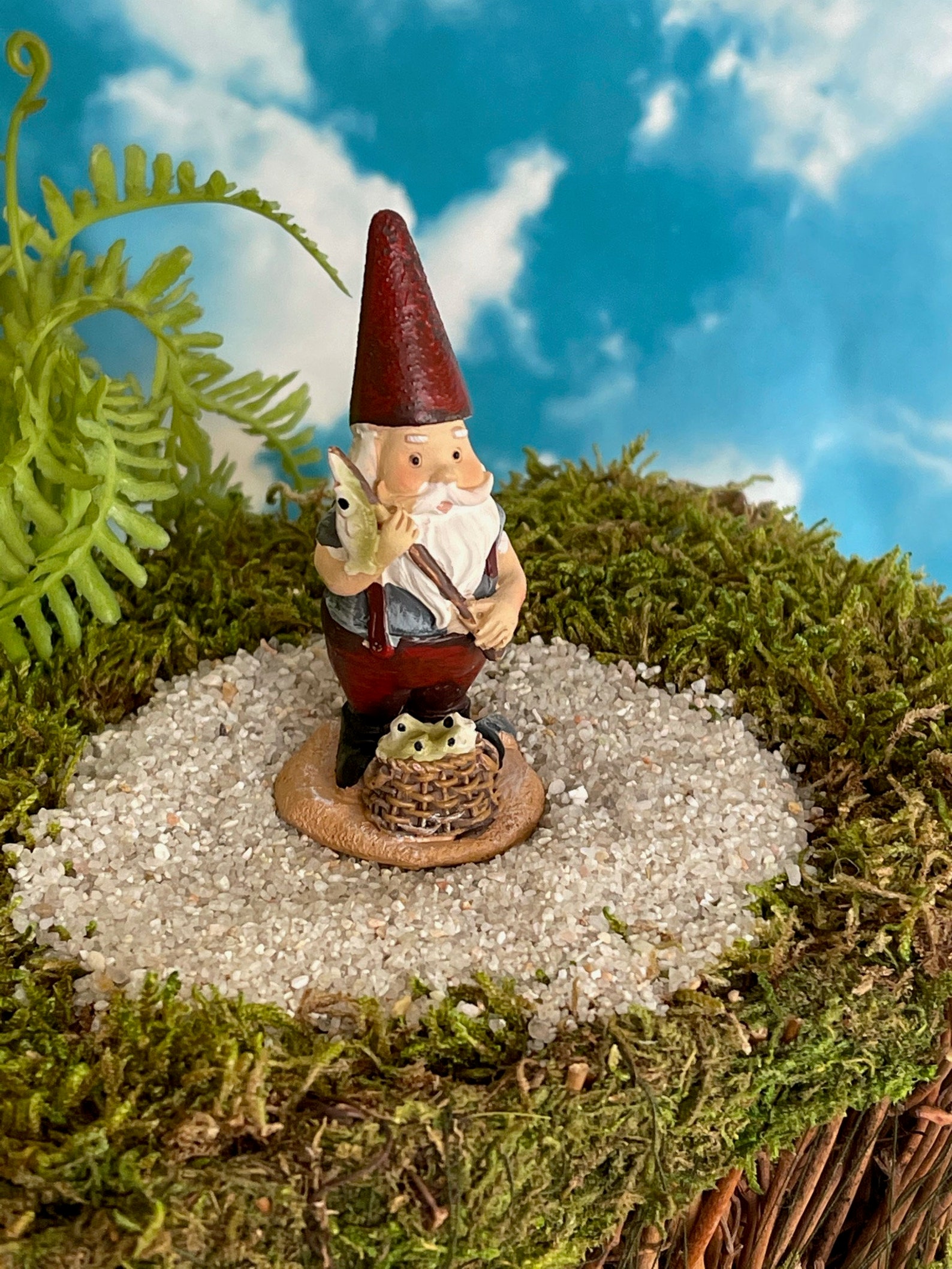 Miniature Fishing Gnome Fisherman Fairy Garden Accessories - Etsy