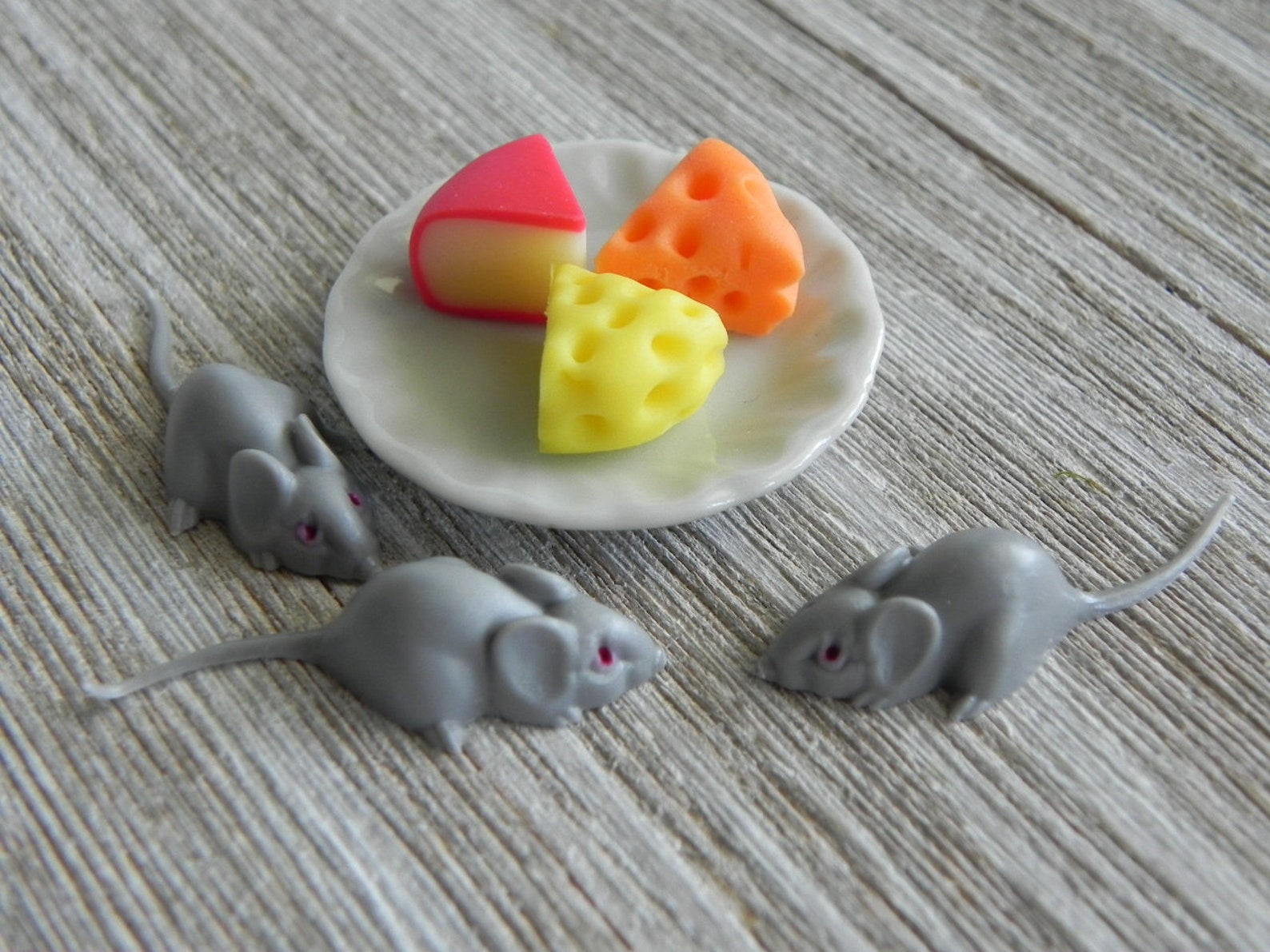 Miniature Mice Mouse, Miniature Cheese Swiss Cheddar, Miniature Ceramic ...