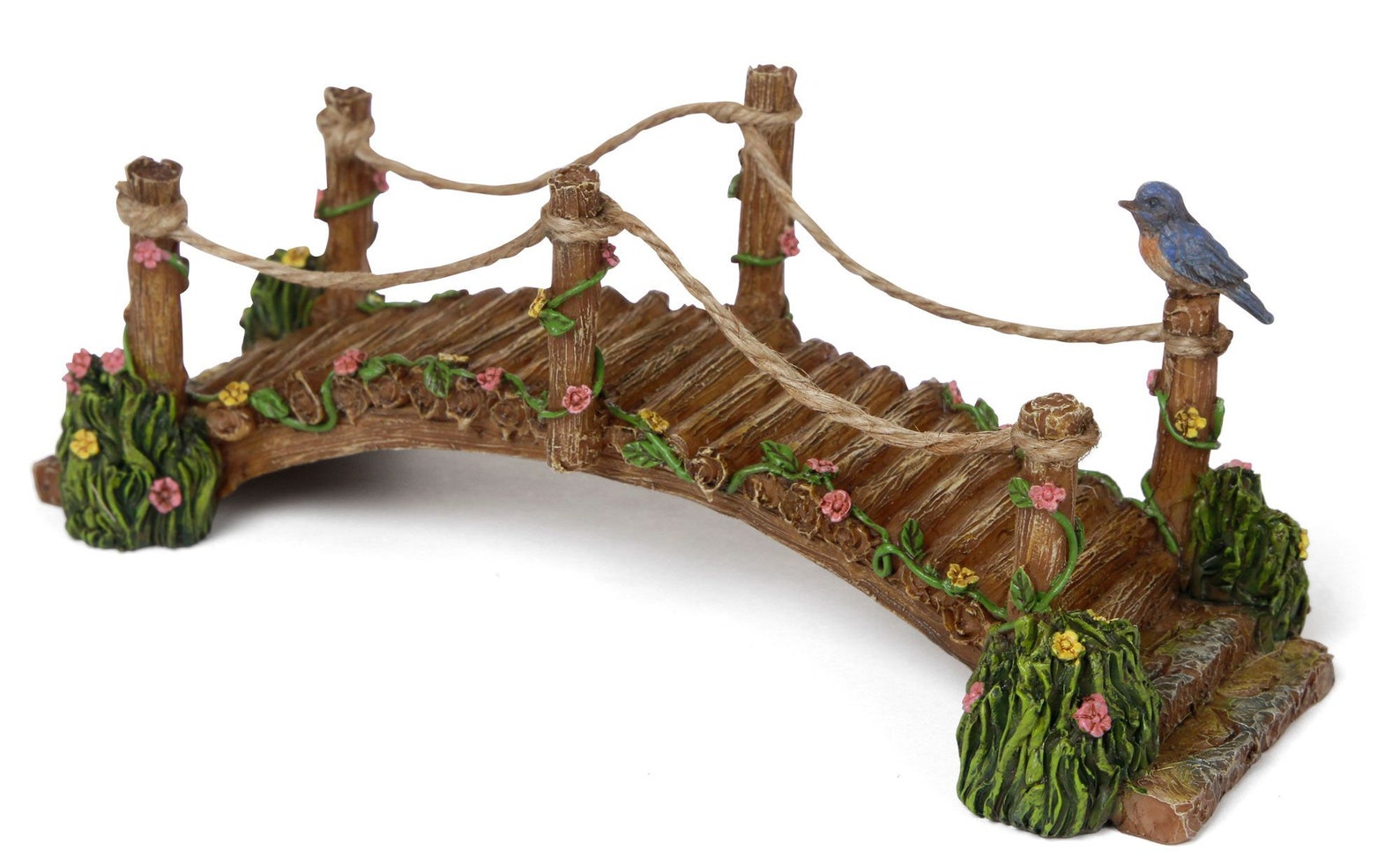 Fairy Garden Bridge, Miniature Blue Bird Bride, Fairy Garden Miniature ...