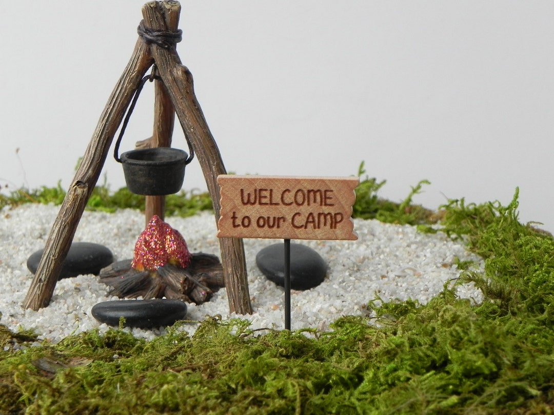 Miniature Campfire Cookout, Fairy Garden Fire Pit Firepit, Camping ...