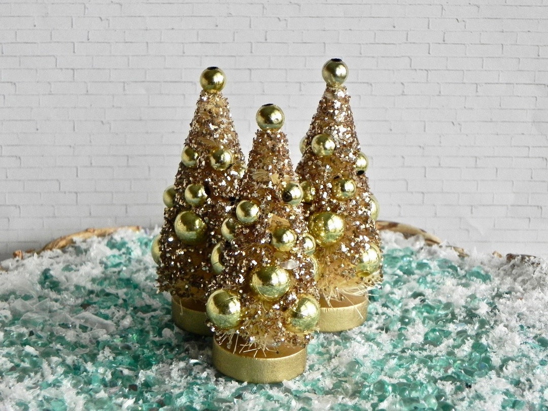 Miniature Christmas Trees, Mini Tree, Bottle Brush Tree, Retro Vintage ...