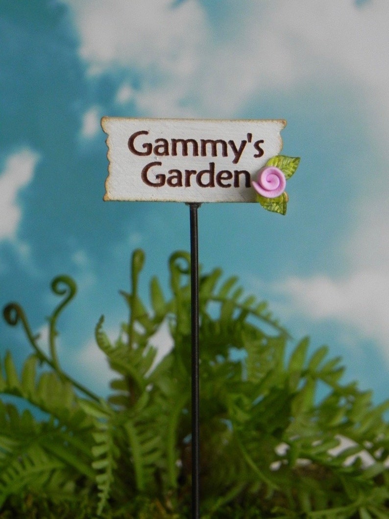 Miniature Sign Gammy's Garden, Fairy Garden Minis, Handcrafted Wooden ...